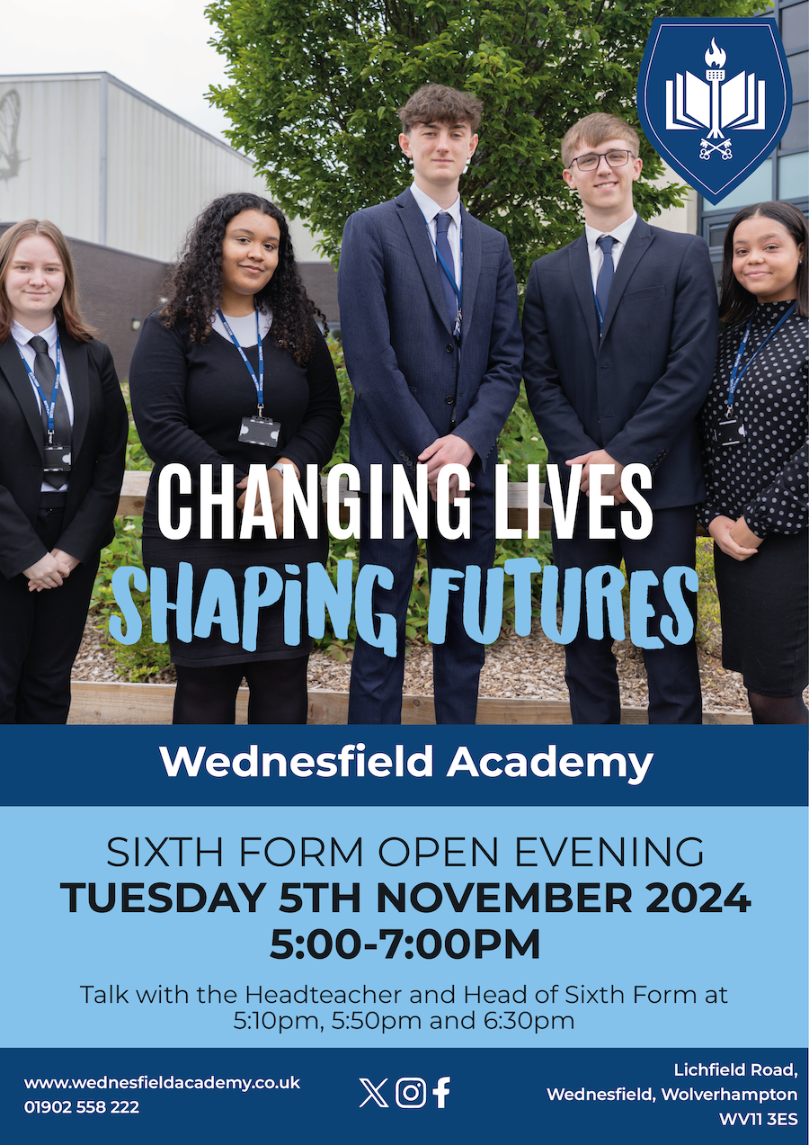 Sixth Form Open Evening 2024 » Wednesfield Academy